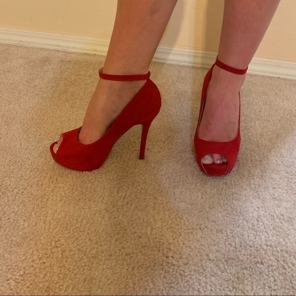 Dream Pairs | Shoes | Red Open Toe Platform Pumps | Poshmark